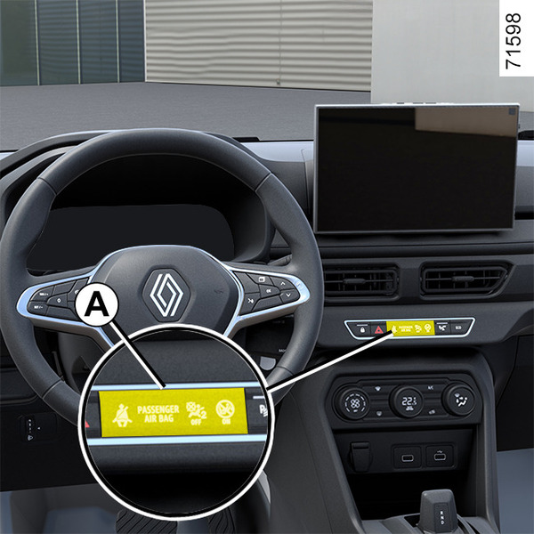 Child safety: deactivating, activating the front passenger airbag ...